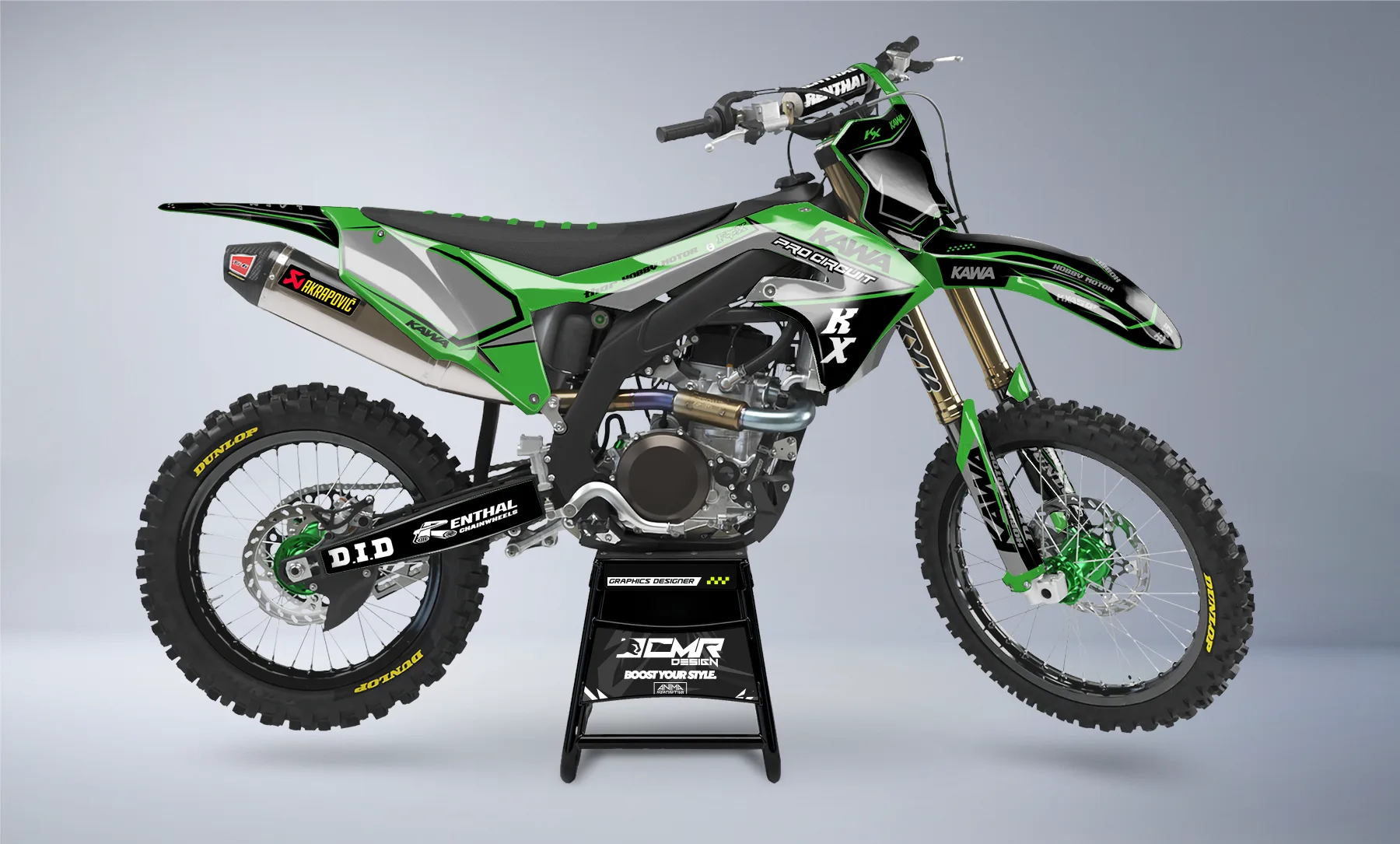 Kawasaki Graphics - Pegatinas personalizadas - Motocross Custom Graphics